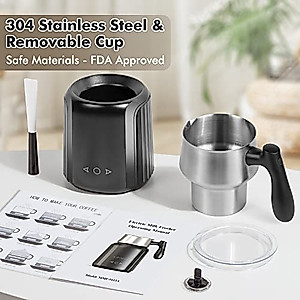 Milk Frother, Multi Function Intelligent Milk Frother 13.5OZ/400ML Digital Screen Smart Touch Control Milk Cafe Warmer Detachable Jug Dishwasher Safe, for Latte Cappuccino Hot Chocolate (L9)