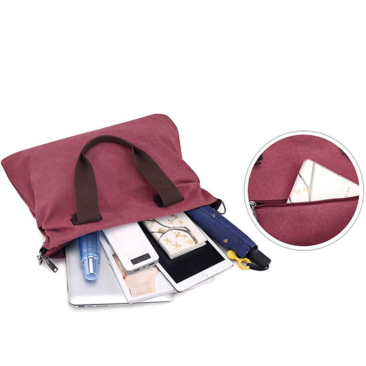 Sunshinejing Women's Canvas Tote Bag Shoulder Crossbody Purses Work Travel Handbag Hobo Bag (Grey)