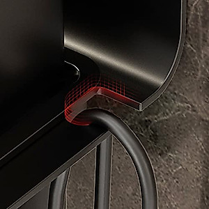 Aurgiarme Wall Mounted No Drill Hair Dryer Holder Aluminum Hair Dryer Storage Rack Bathroom Shelves Bathroom Accessories