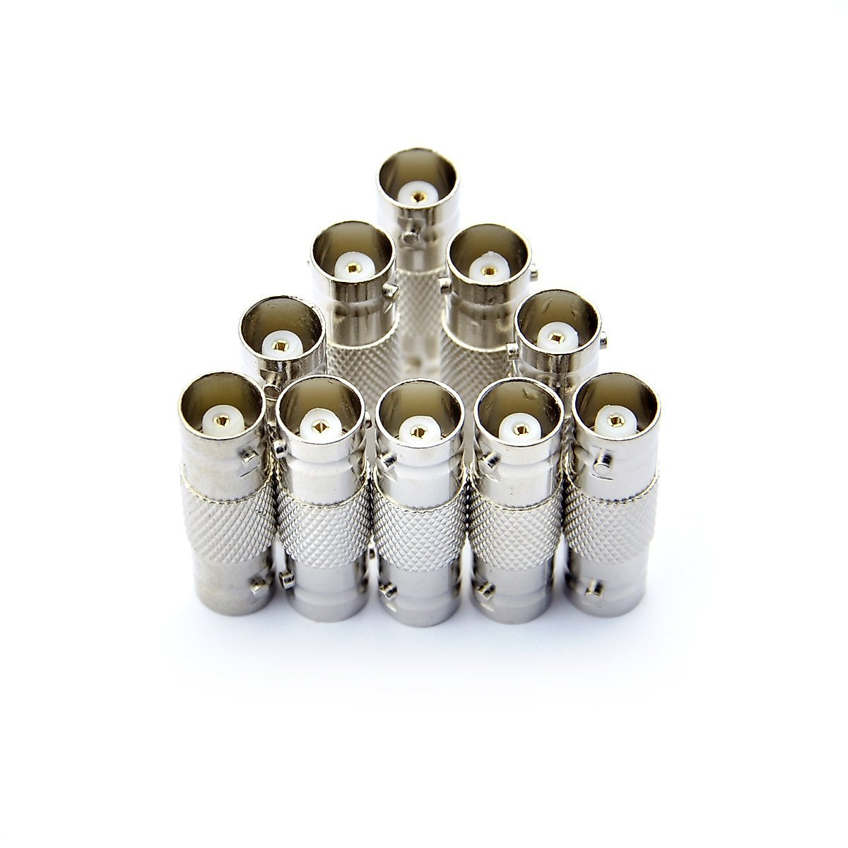 Warmstor 20 Pack BNC Female to BNC Female CCTV Security Camera Adapter Coupler Straight Extender Connector