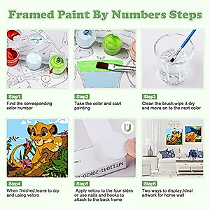NAIMOER Framed Paint by Numbers for Kids, 4Pack Paint by Numbers Framed Canvas for Kids Ages 8-12, Spiderman Paint by Number Kits, Acrylic Cartoon Oil Painting with Wooden Easel & Velcro (8x8inch)