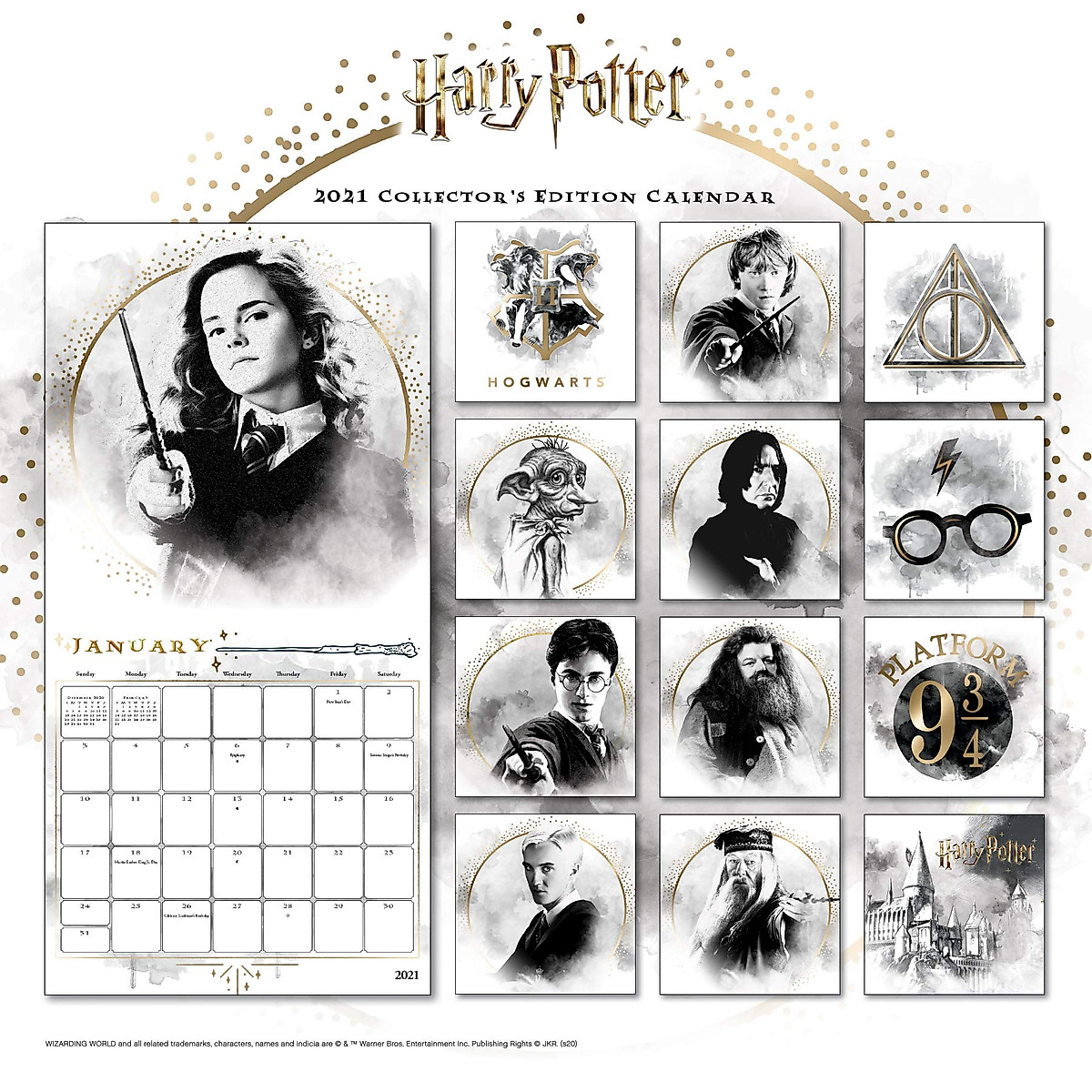 Harry Potter 2021 Calendar: Includes 2 Posters
