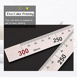 Heyiarbeit 5.9"x11.81" L Shaped Ruler Carpenters Square Framing Ruler Stainless Steel Right Angle Ruler 90 Degree Square L Ruler for Engineer Woodworking Measuring Tools Auxiliary Marking 1Pcs