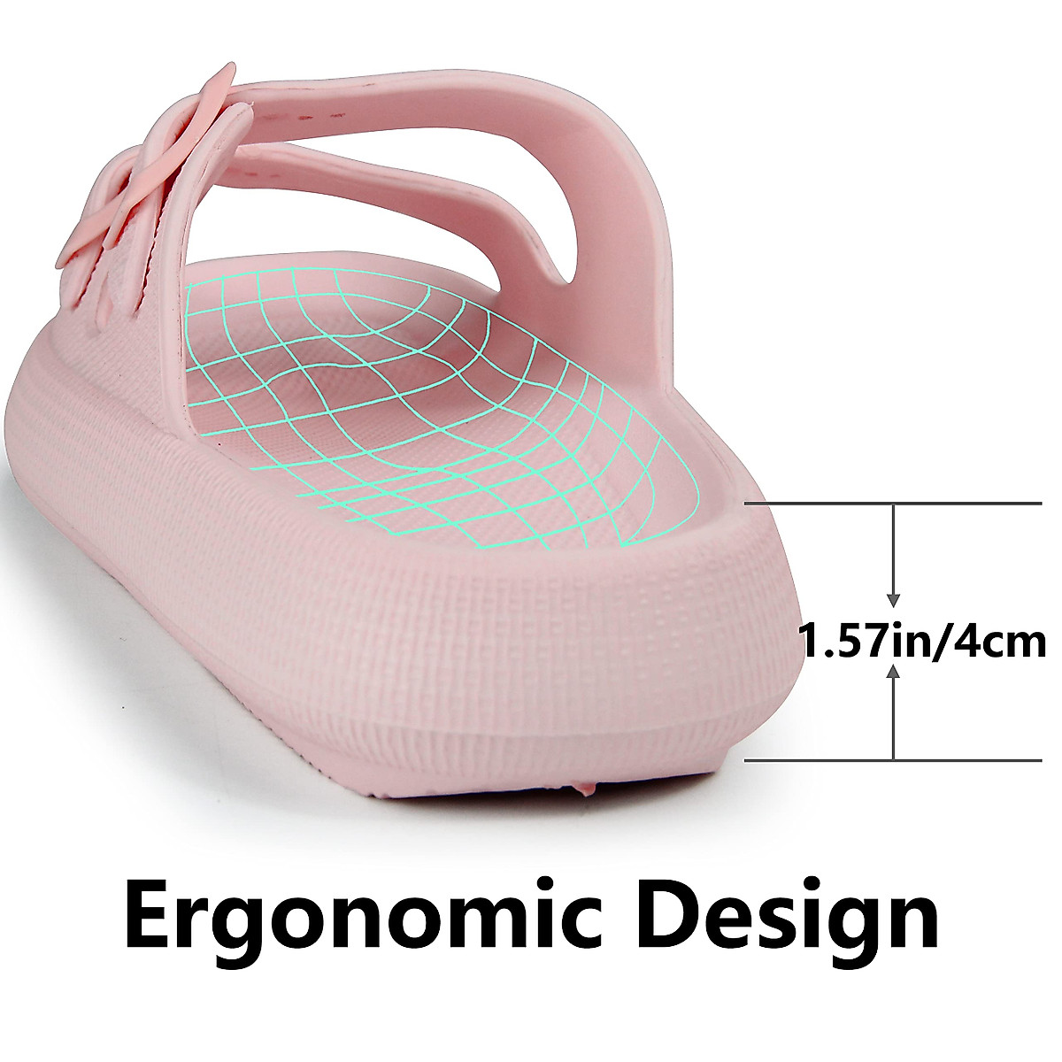 Weweya Double Buckle Slides For Women Pillow Slippers Adjustable Eva Slip On Wide Width Slides Sandals Light Pink Women Size 11 11.5