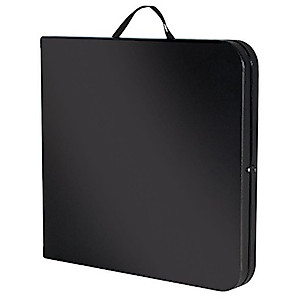 CoscoProducts Deluxe 6 foot x 30 inch Fold-in-Half Blow Molded Folding Table, Black