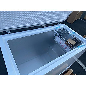 Commercial Freezer Chest freezer 10 Cuft NSF Restaurant 44" White Stand Alone Solid Flat Top w/Storage Baskets XF-302