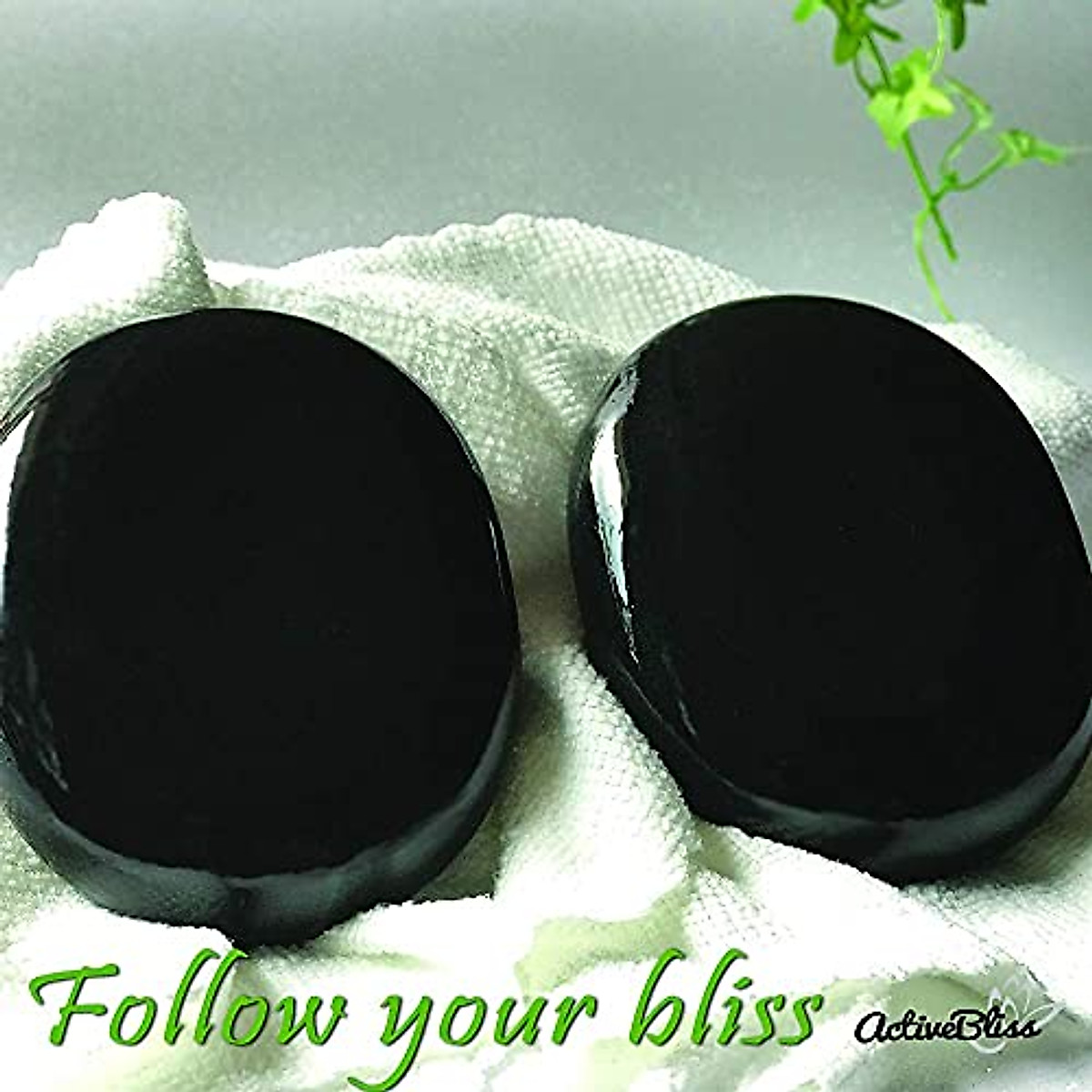 ActiveBliss Hot Stones - 2 Extra Large Massage Stones Set (4 in x 3.15 in) (Sacrum or Belly) for Professional or Home spa, Relaxing, Pain Relief, Healing