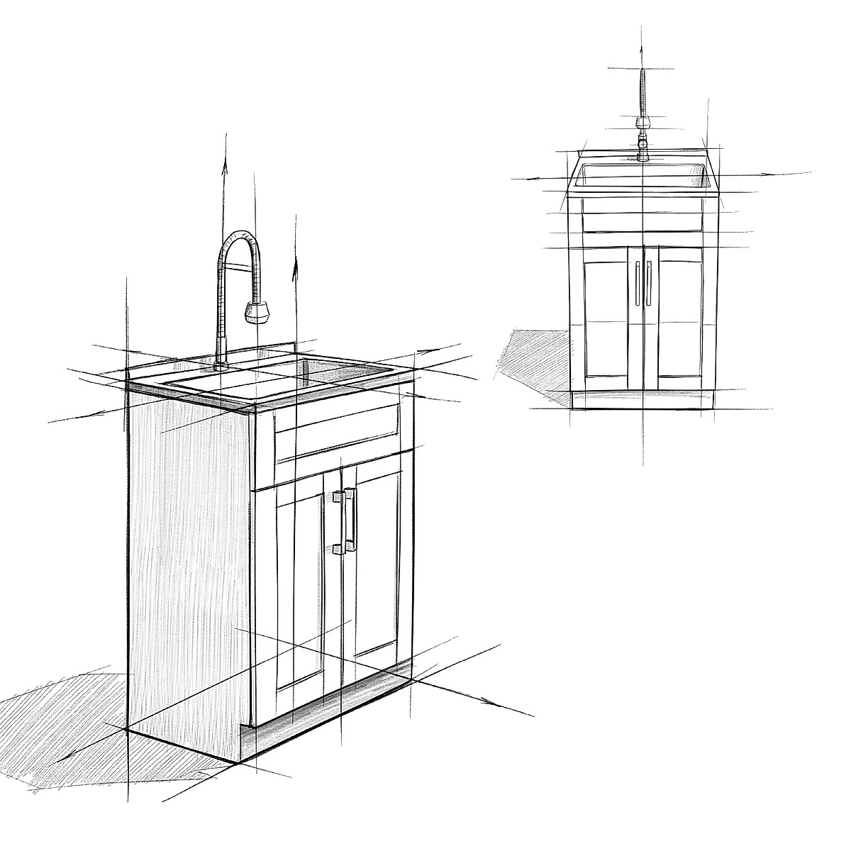 SIMPLIHOME Hennessy Contemporary 24 Inch Deluxe Laundry Cabinet with Faucet and Stainless Steel Sink in Pure White, For the Laundry Room and Utility Room