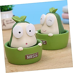 Homoyoyo 2pcs Car Bobble Head Ornament Desktop Decor Desktop Toys Desktop Avocado Ornament Resin Green Dashboard Avocado