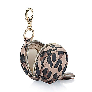 Itzy Ritzy Pacifier Holder Case with Clip - Pacifier Case Includes Clasp to Easily Attach to a Diaper Bag or Purse, Measures 2.5" in Diameter and Holds 2 Pacifiers (Leopard)
