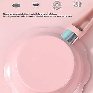 Alvinlite Non-Stick Sauce Pan, Mini Pink Frying Pot Baby Milk Pan Multifunction Cookware Set with Transparent Lid for Kitchen