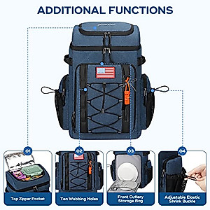 Maelstrom Cooler Backpack,50 Can Insulated Soft Backpack Cooler,Portable Lightweight Leakproof Cooler Bag,Large Capacity Beach Cooler,Waterproof Lunch Backpack for Men Women-Blue