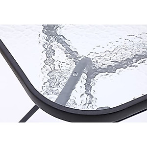 Nice C Outdoor Dining Sets, Patio Furniture Set, 8 Piece Patio Set with Umbrella, Garden Outdoor Furniture Table Set with Tilted Removable Umbrella, Glass Table, and 6 Folding Chairs