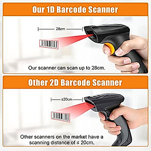 1D Laser Wired Barcode Scanners Readers, Wired Handheld Laser Barcode Scanner, Automatic 1D Bar Code Reader for Supermarket, Convenience Store, Warehouse