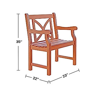 Malibu Outdoor Garden Armchair with X-Back