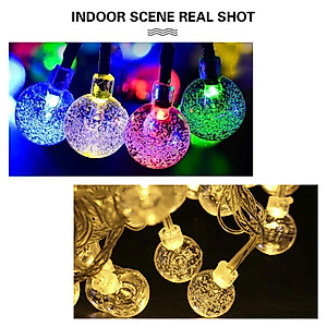Garden Solar String Lights, 200 LEDs 72ft 8 Modes Waterproof Crystal Globe Balls Lighting for Outdoor Patio Lawn Garden Yard Decoration Wedding Holiday Home Party Wedding Christmas Decor (Warm White)