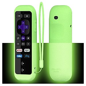 Roku Gaming Remote Case SIKAI Shockproof Protective Case for Roku 3 (4230 and 4200) Roku 2 (4210) RC54R Enhanced Remote Anti-Slip Washable Dust-Proof Anti-Lost with Hand Strap (Glow in Dark Green)