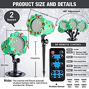 Christmas Projector Lights Outdoor Red and Green Starry Projection Light with Remote Control LED Outdoor Light Projector Waterproof Landscape Spotlights for Xmas Holiday Halloween Yard Patio Garden