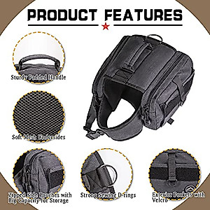 Himal Outdoors Dog Backpack for Large Dog, Dog Pack Hound Travel Camping Hiking Bag, Saddle Bag Rucksack with Side Pockets & Adjustable Strap