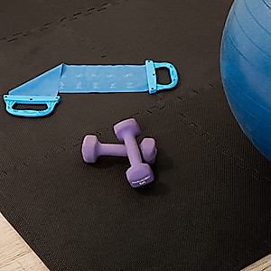 Interlocking EVA Foam Floor Tiles for Home Gym, Yoga Mat, Workout Equipment, or Child's Play Surface - Set of 6, (Black) by Stalwart