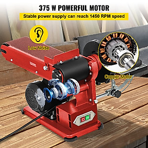 Happybuy Belt Disc Sander 4x36inch and 6inch Disc, Benchtop Disc Sander 375W,Disc Combo Sander with Built-In Dust Collection,Bench Sander for Woodworking