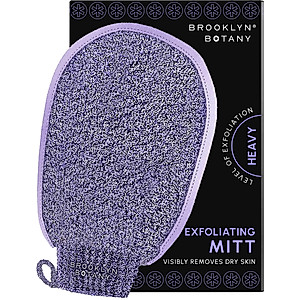 Brooklyn Botany Exfoliating Mitt for Bath and Shower – Heavy Duty Exfoliating Body Scrubber for Massage and Dead Skin Remover for Body – 1 Mitt