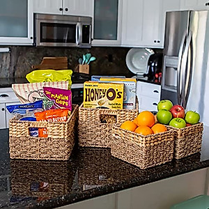 Large Wicker Storage Basket, Seagrass Basket, Water Hyacinth Storage Baskets for Organizing Bathroom, Bedroom, Living Room & Towels…