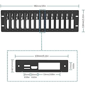 GeeekPi 19 inch 3U Rack Mount for Raspberry Pi 4B, 19" Server Mount Supports 1-14 Units with Pi Fans, Aluminum Heatsinks, Micro HDMI to HDMI Boards, TF Card to FPC Boards for Raspberry Pi 4B