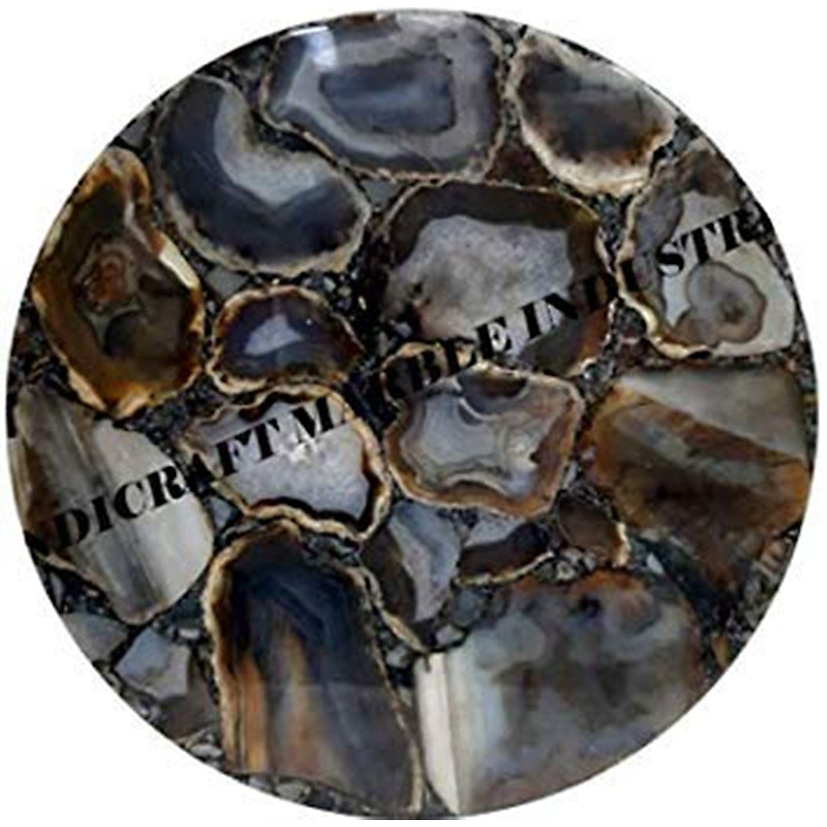 Natural Grey Agate Stone Round 30" x 30" Inch Coffee & Centre Table Top, Natural Grey Agate Stone Round Dining Table Top,Grey Agate Stone Meeting Room Table Top, Piece Of Conversation, Family HeirLoom