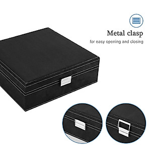 ProCase Velvet Jewelry Box Organizer for Women, 2 Layer Jewelry Display Storage Holder Case for Necklace Earrings Bracelets Rings, Mother's Day Gift -Black