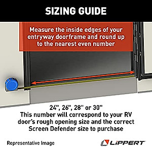 Lippert Components 859794 Screen Defender RV Entry Door Aluminum Screen Protector, 30-inch, Gray