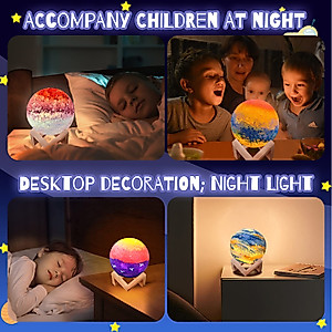Paint Your Own Moon Lamp Kit, Valentines Crafts DIY 3D Moon Lamp Galaxy Light Art Supplies for Kids 9-12, Arts and Crafts for Kids Ages 8-12, Toys Boys Girls Birthday Gifts Ages 4 5 6 7 8 9 10 11 12+