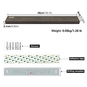 FINDKING Ash Wood Magnetic Knife Strip, Magnet Utensil Holder for Wall, Refrigerator, Wooden Rack for Kitchen Knives, No Drill (Deep Grey, 18 Inches, Without Knives)