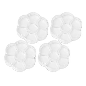 Women's Jewelry 4PCS 8 Grids Jewel Case Round Shape Transparent Plastic Organizer Jewelry Storage Container for Earrings Rings Girl Jewelry