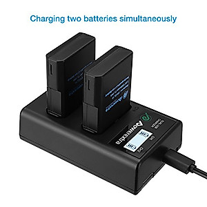 Powerextra 2 x EN-EL14 EN-EL14a Battery & Dual LCD Charger Compatible with Nikon D3100 D3200 D3300 D3400 D3500 D5100 D5200 D5300 D5500 D5600 DF Coolpix P7000 P7100 P7700 P7800 Cameras
