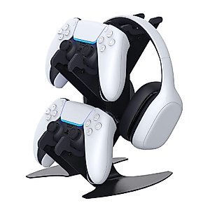 DOYO Controller Holder, Game Controller & Headset Stand Rack for Xbox one, PS4, PS5, Xbox Series X/S, NS, PC, Headset, Aluminum Metal Headset Mount Universal Organizer for Gaming Accessories