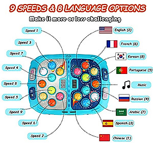 Whack A Mole Game, Toys for 3+ Year Old Boys/Girls, Whack A Mole Game for Toddlers, Pounding Toy for 3 4 5 6 7 8+ Kids, Interactive Educational Toys with Sound and Light, PK Mode with 2 Hammers