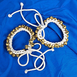 Tengru Kathak Ghungroo Pair (25+25) (16 No. Ghungroo) Big Bells Tied with Cotton Cord Indian Classical Dancers Anklet Musical Instrument (25 Bells)
