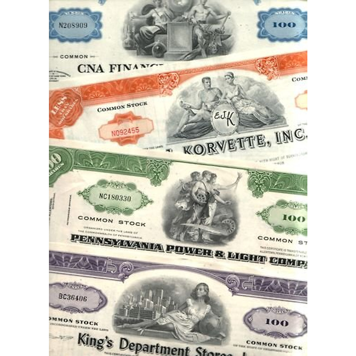 AMAZON SPECIAL!! 50 DIFFERENT RARE ORIGINAL VINTAGE US STOCK CERTIFICATES @ 50c!!! MANY BIG NAMES! LOWEST PRICE on EARTH!! BUY 2 LOTS GET 100 DIFFERENT with REDUCED SHIPPING!!!