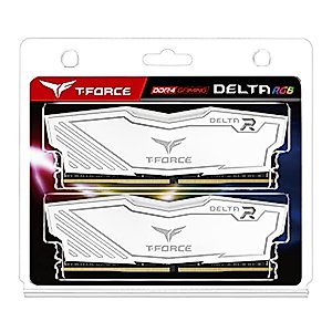TEAMGROUP T-Force Delta RGB DDR4 16GB (2x8GB) 3000MHz (PC4-24000) CL16 Desktop Memory Module Ram - White - TF4D416G3000HC16CDC01