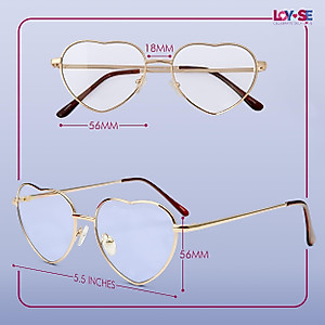LOYOSE Blue Light Glasses For Woman, Cute Gold Frame Heart Shaped Bluelight Glasses, Blue Light Blocking Glasses for Computer Screen Phone TV Gaming