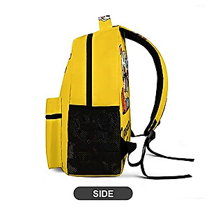 PANJINSHAN Cups Yellow Canvas Backpack Large Capacity Travel Lightweight Casual Daypack Adjustable Strap Work Laptop Bag Gift For Men And Women