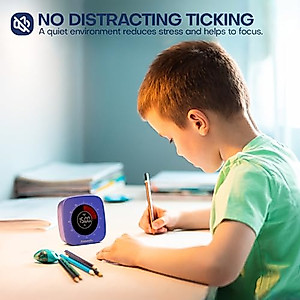 Visual Timer for Kids, Rechargeable 60-Minute Countdown Timer with 4 Alarm Modes, Silent Operation Pomodoro Timer for Classroom Kitchen Office, Autism and ADHD Tools for Kids and Adults, Navy Blue