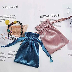 DoGeek 8PCS 3.5" X 4.7" Super Soft Jewelry Bags Luxury Velvet Drawstring Bags Pouches Candy Gift Bags for Christmas Party Wedding Favors