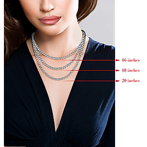 Miabella Italian 925 Sterling Silver Handmade 6mm Bead Ball Strand Chain Necklace for Women, Made in Italy (Length 18 Inches (Small))