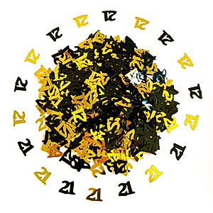 SHUNTAI Cheers to 21 Years Balloons Black and Gold Birthday Decorations 21st Birthday Balloons Latex Gold Confetti Balloon for Him Her 21 Anniversary Theme Happy Birthday Party Decor 12 inch