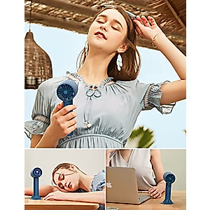 KENSUKA Portable Handheld Fan with Aromatherapy HA1, Personal USB Rechargeable Mini Turbo Fan with 3 Speed Adjustable and Desk Base, Pocket Hand Fans for Women, Travel, Makeup, Outdoor, Indoor.
