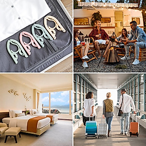 10 Pcs Travel Foldable Hangers - 2024 Update Portable Plastic Hanger,Travel Accessories Essentials Must Haves,Clothes Drying Rack,Folding Hanger for Traveling Camping Flying RV Cruise Suitcase Mix