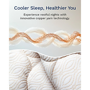 ViscoSoft Copper Mattress Topper Pad Queen - Soft Overstuffed Premium Cloud-Like Support - Quilted Fiberfilled Mattress Topper with Deep 18" Pocket for Secured Fit