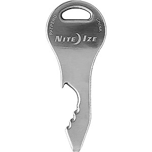 Nite Ize KCT1010-1088 DoohicKey QuicKey Stainless-Steel 5-in-1 Keychain Multi Tool with Key Hole Attachment, Stainless Steel